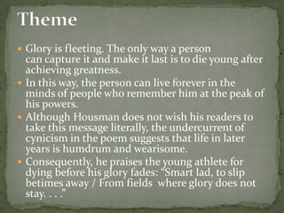 To an Athlete Dying Young by A.E. Housman | PPTX