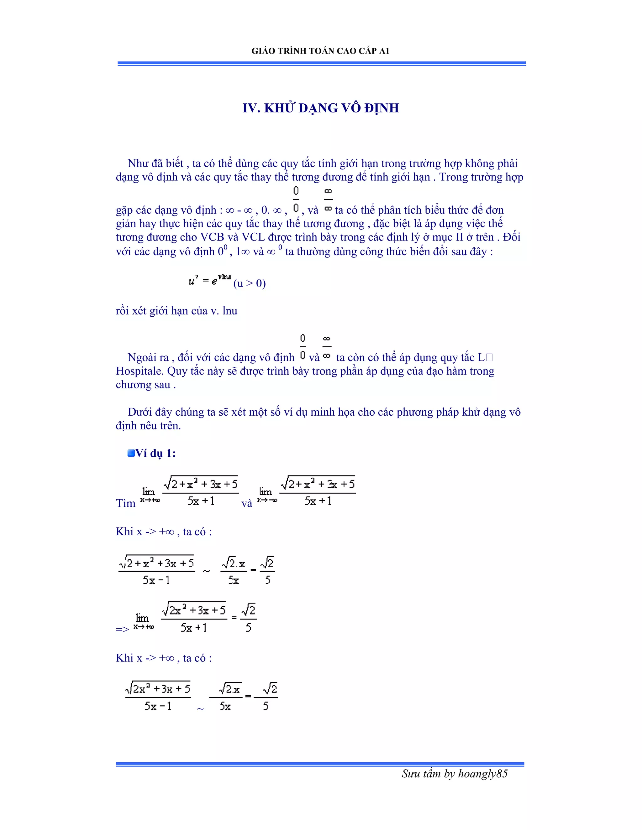 Toan Cao Cap A1 | PDF