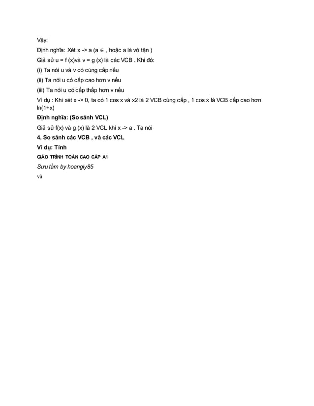 Toan cao cap a1 | PDF