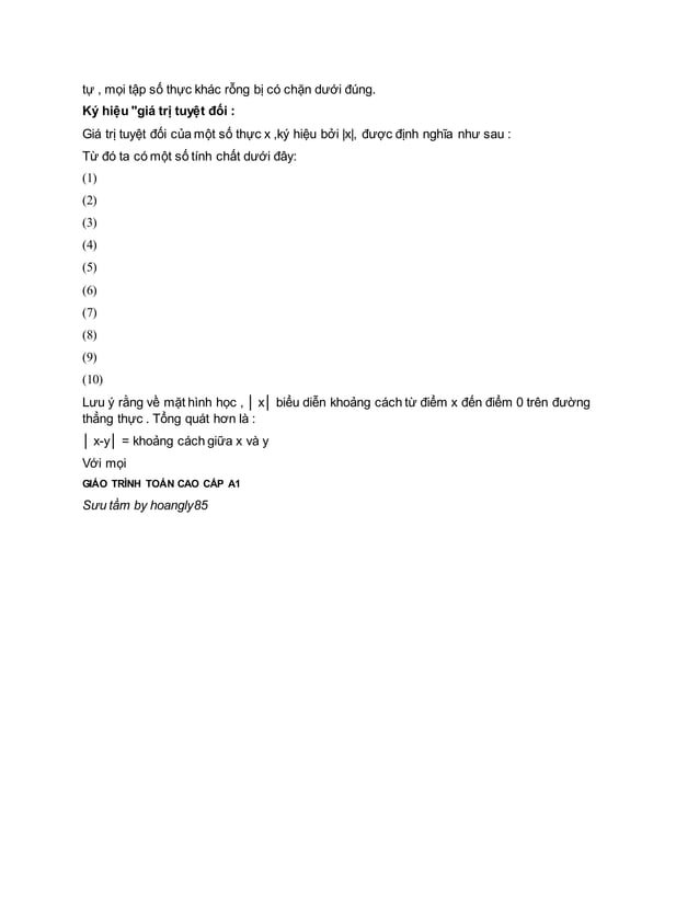 Toan cao cap a1 | PDF