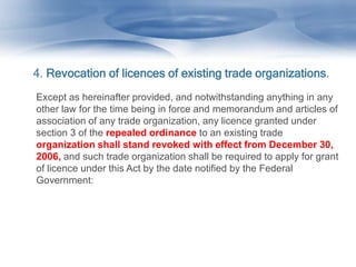 Trade Organization Act 2013 | PPTX