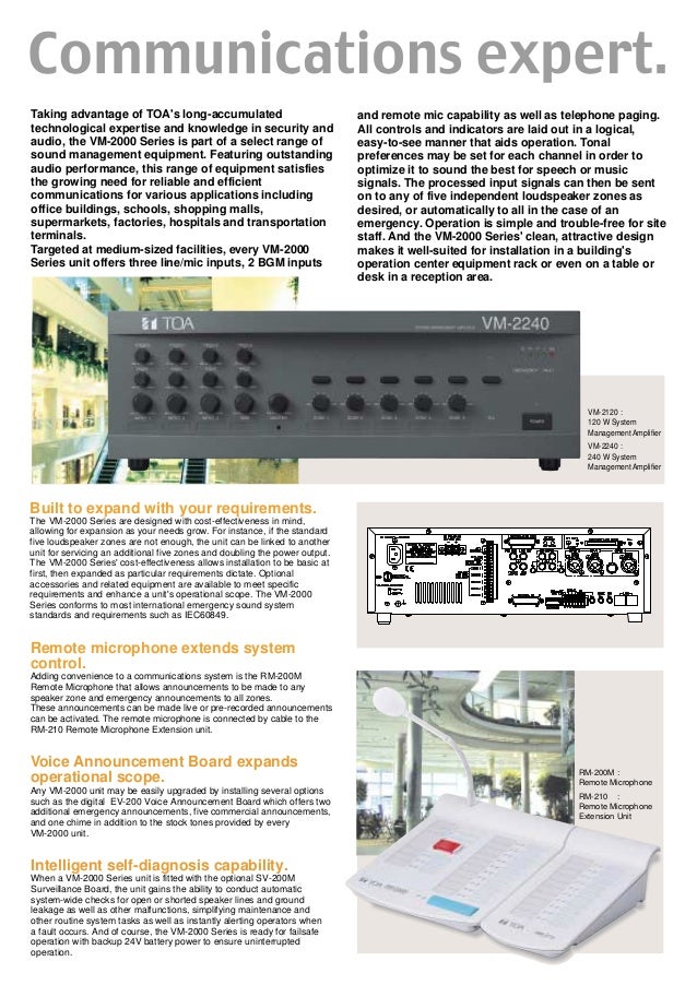Toa rm 200 ms remote microphone designed for use only with the toa vm…