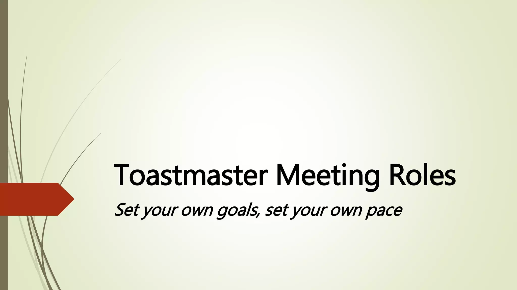 Toastmaster meeting roles | PPTX