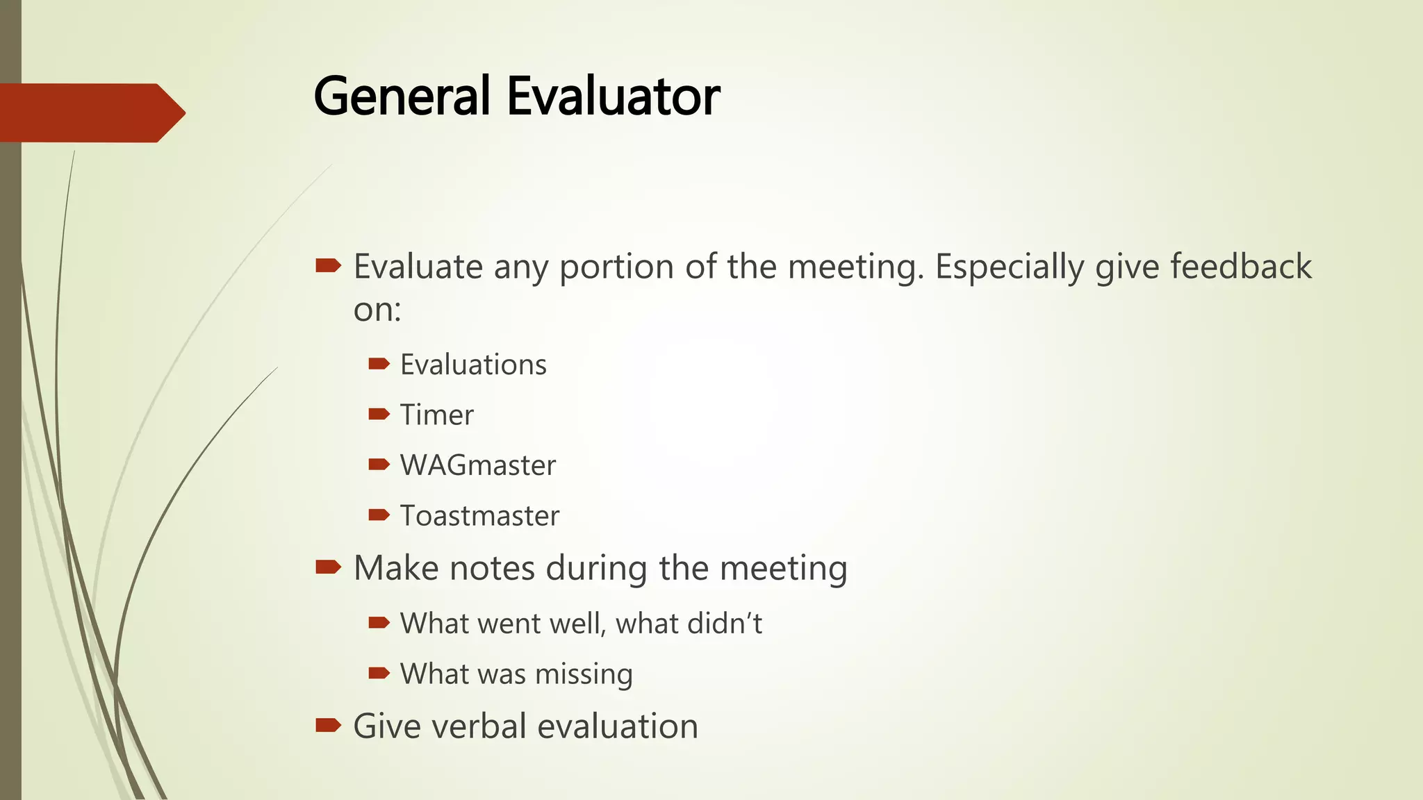 Toastmaster meeting roles | PPTX