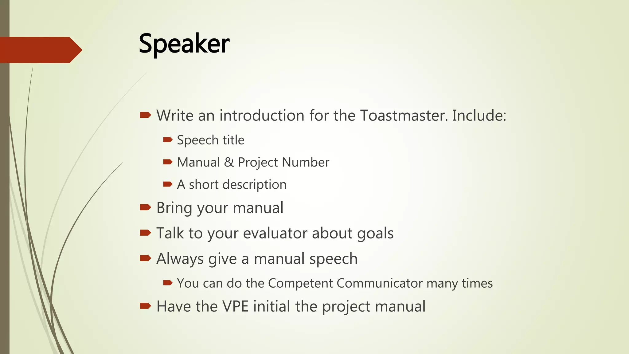 Toastmaster meeting roles | PPTX