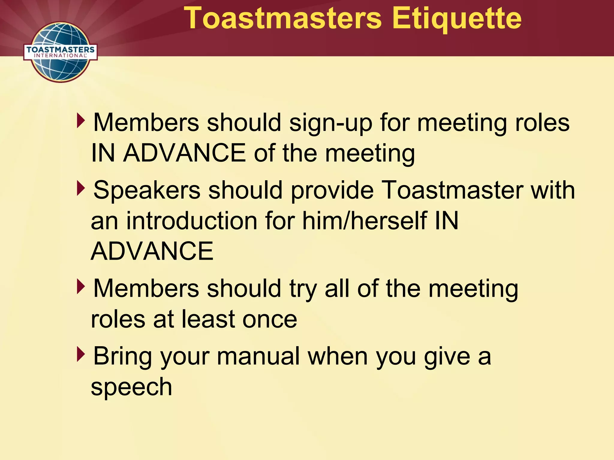 Toastmasters 101 | PPT