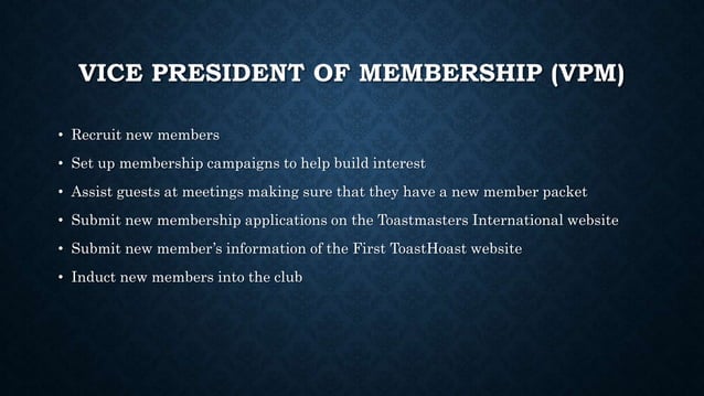 Toastmaster’s club officers speech | PPTX