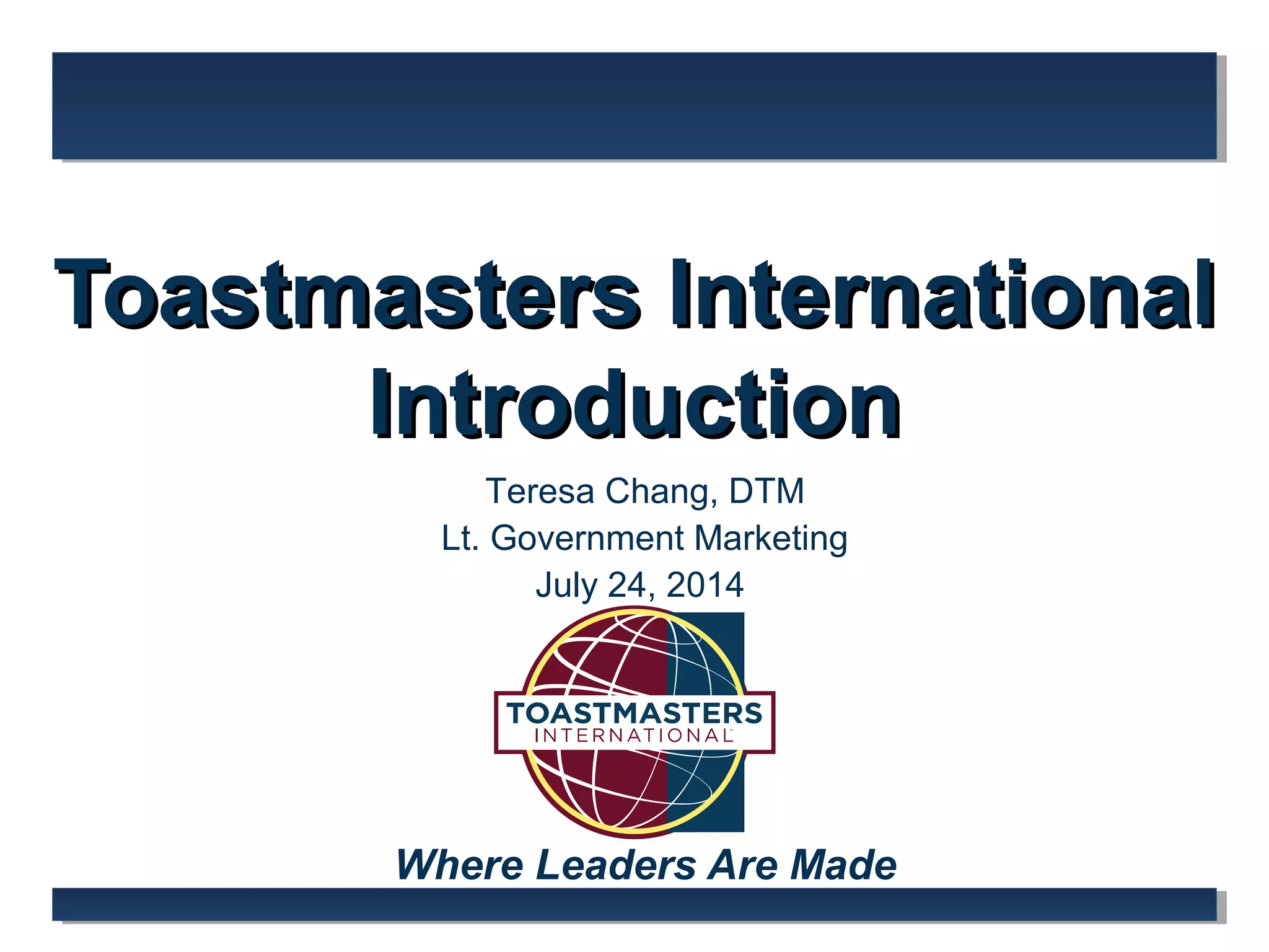 Toastmasters introduction (中原大學) | PPT