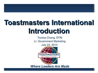 Toastmasters introduction (中原大學) | PPT
