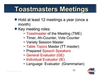Toastmasters introduction (中原大學) | PPT | Business Expos & Conferences | Events