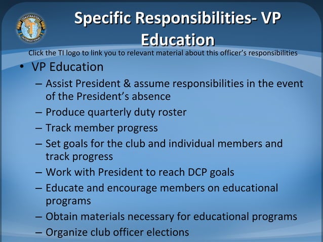 Toastmasters Officers Presentation | PPT