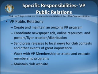 Toastmasters Officers Presentation | PPT