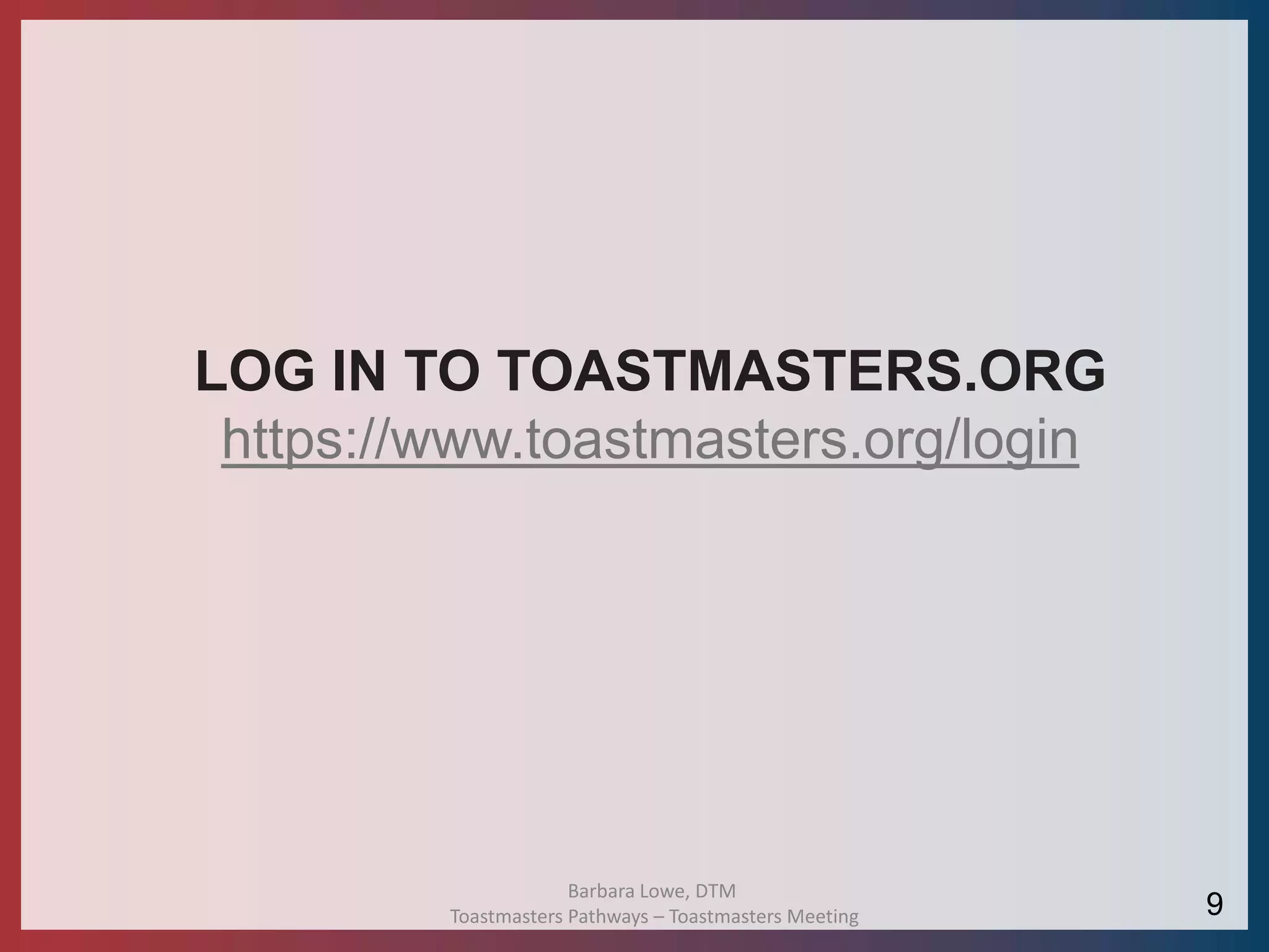 Toastmasters Pathways Club Meeting | PPTX