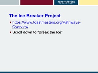 Toastmasters Pathways Learning Experience Update | PPTX