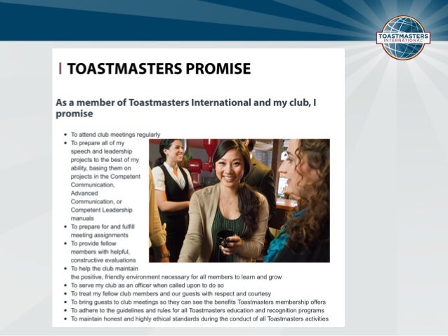 The Toastmasters Promise: some tips