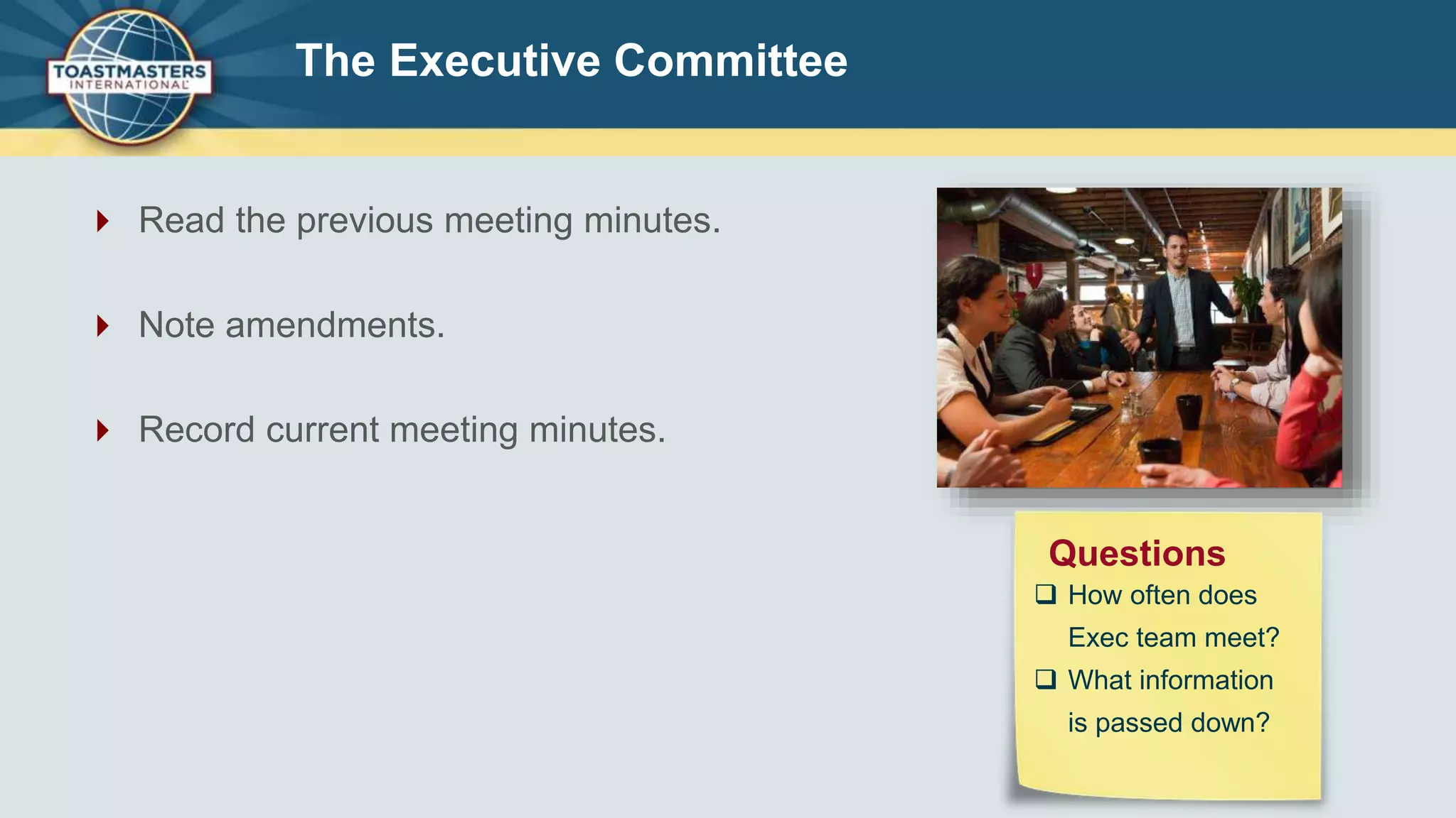 Toastmasters secretary training feb 2019 | PPTX