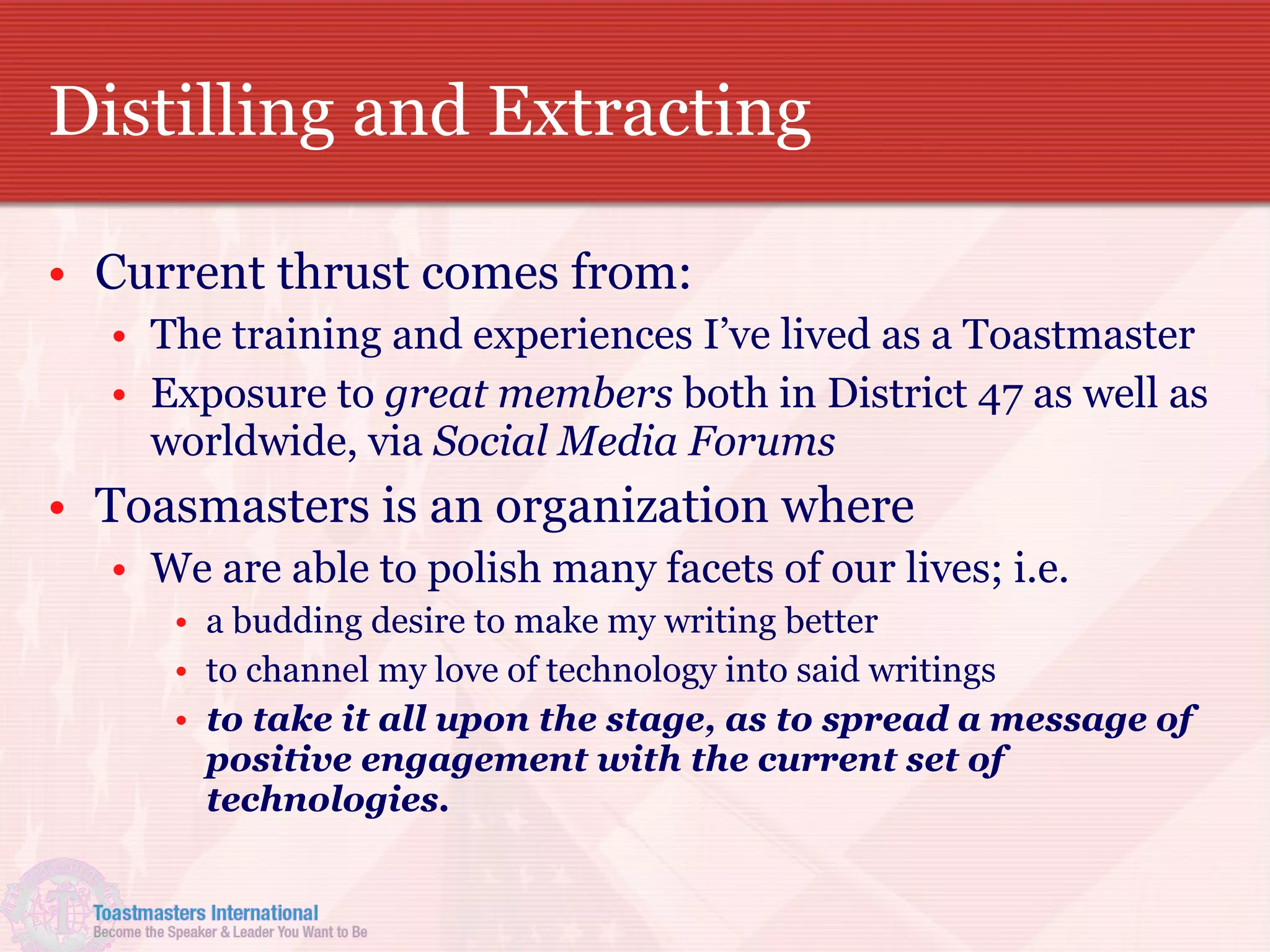 Toastmasters Speech One Icebreaker Francisco Palacio Rev2b | PPT