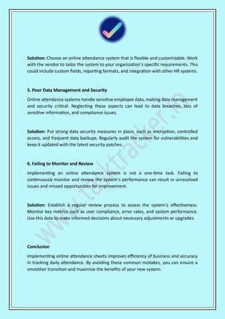 To Avoid Mistakes When Using Online Attendance Sheets | PDF