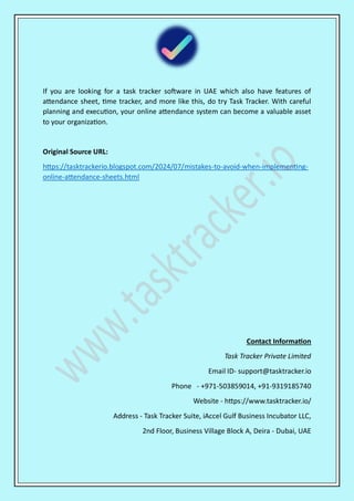 To Avoid Mistakes When Using Online Attendance Sheets | PDF