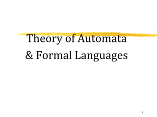 Theory of Automata ___ Basis ........... | PPT
