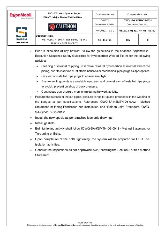 Toaz.info method-statement-for-tie-ins-pr d35edff4590d2bfb72016845a98313fb (1) | PDF