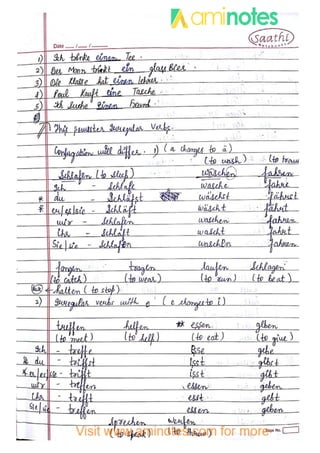 german hand written notes for B1 level exam | PDF