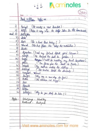 german hand written notes for B1 level exam | PDF