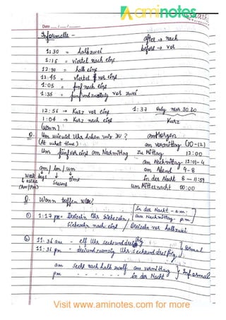 german hand written notes for B1 level exam | PDF