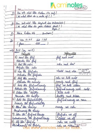 german hand written notes for B1 level exam | PDF