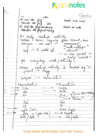 german hand written notes for B1 level exam | PDF