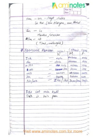 german hand written notes for B1 level exam | PDF