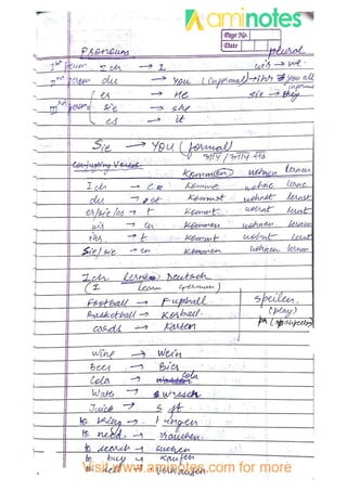 german hand written notes for B1 level exam | PDF