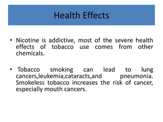Tobacco and it's effect on health - review | PPT | Free Download