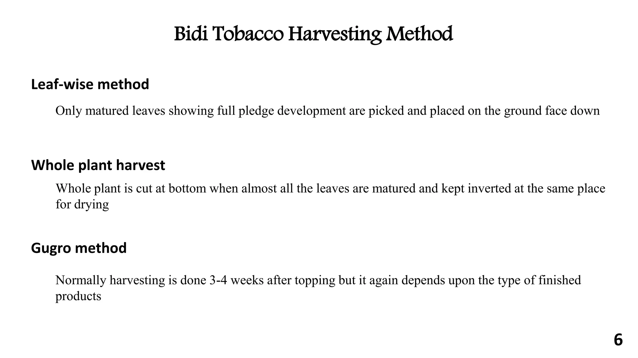 Harvesting and curing method of tobacco | PPTX