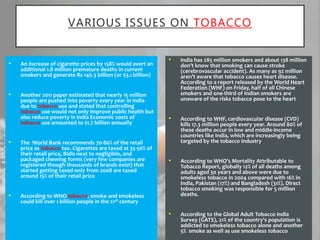 Tobacco- A Leading Risk Factor for Non-Communicable Diseases | PPTX ...