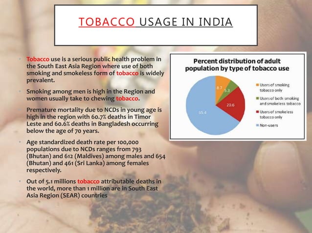 Tobacco- A Leading Risk Factor for Non-Communicable Diseases | PPTX ...