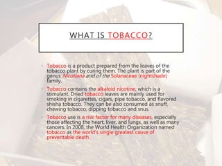 Tobacco- A Leading Risk Factor for Non-Communicable Diseases | PPTX ...