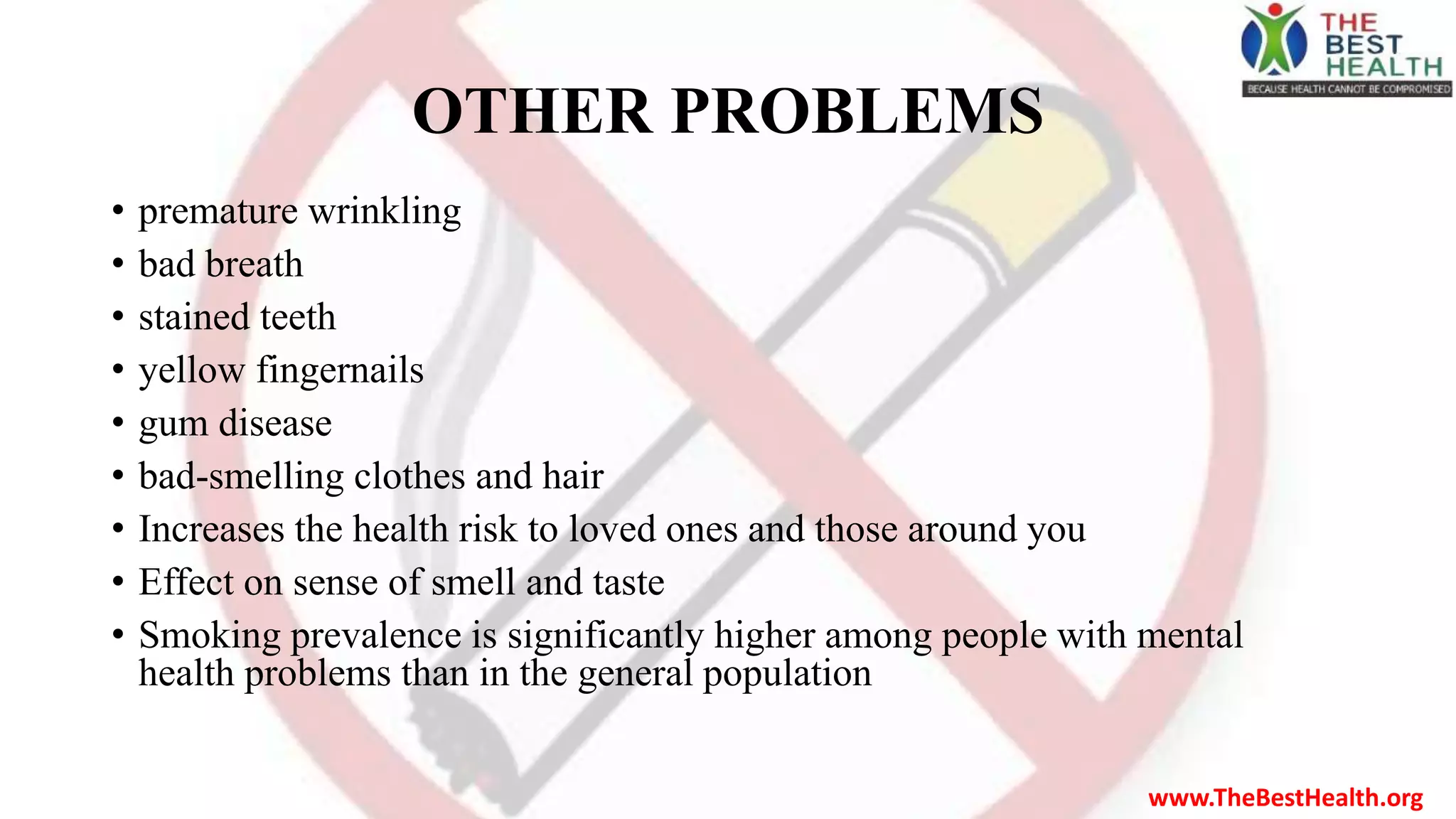 Tobacco addiction awareness ppt | PPTX