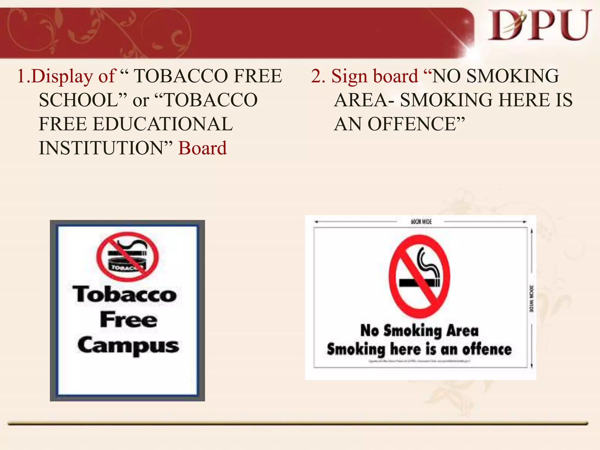 Tobacco free educational institutions | PPTX