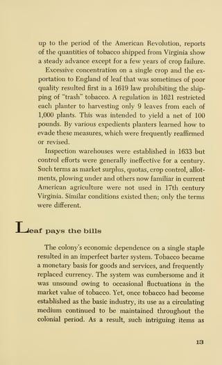 Tobacco History of Virginia | PDF