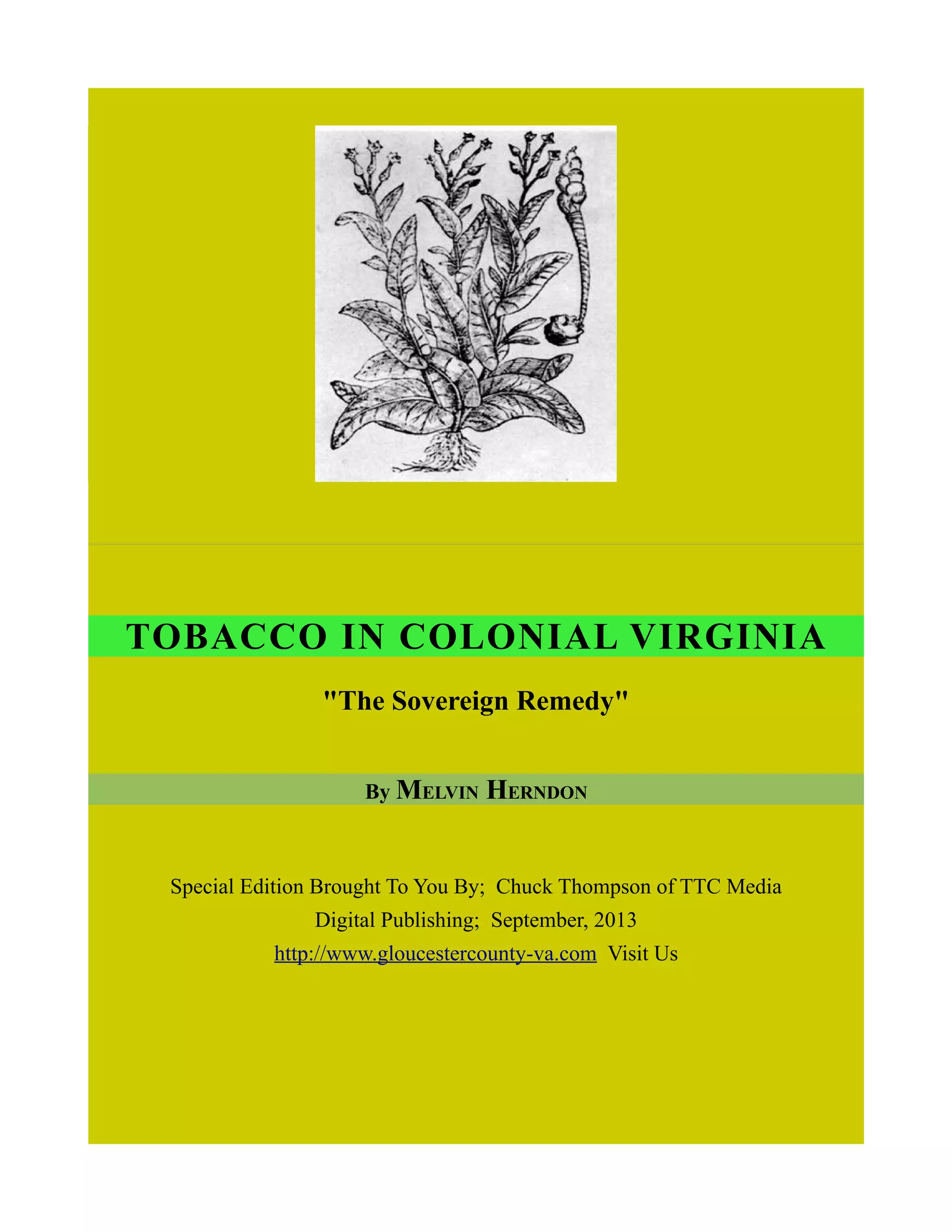 Tobacco In Colonial Virginia | PDF
