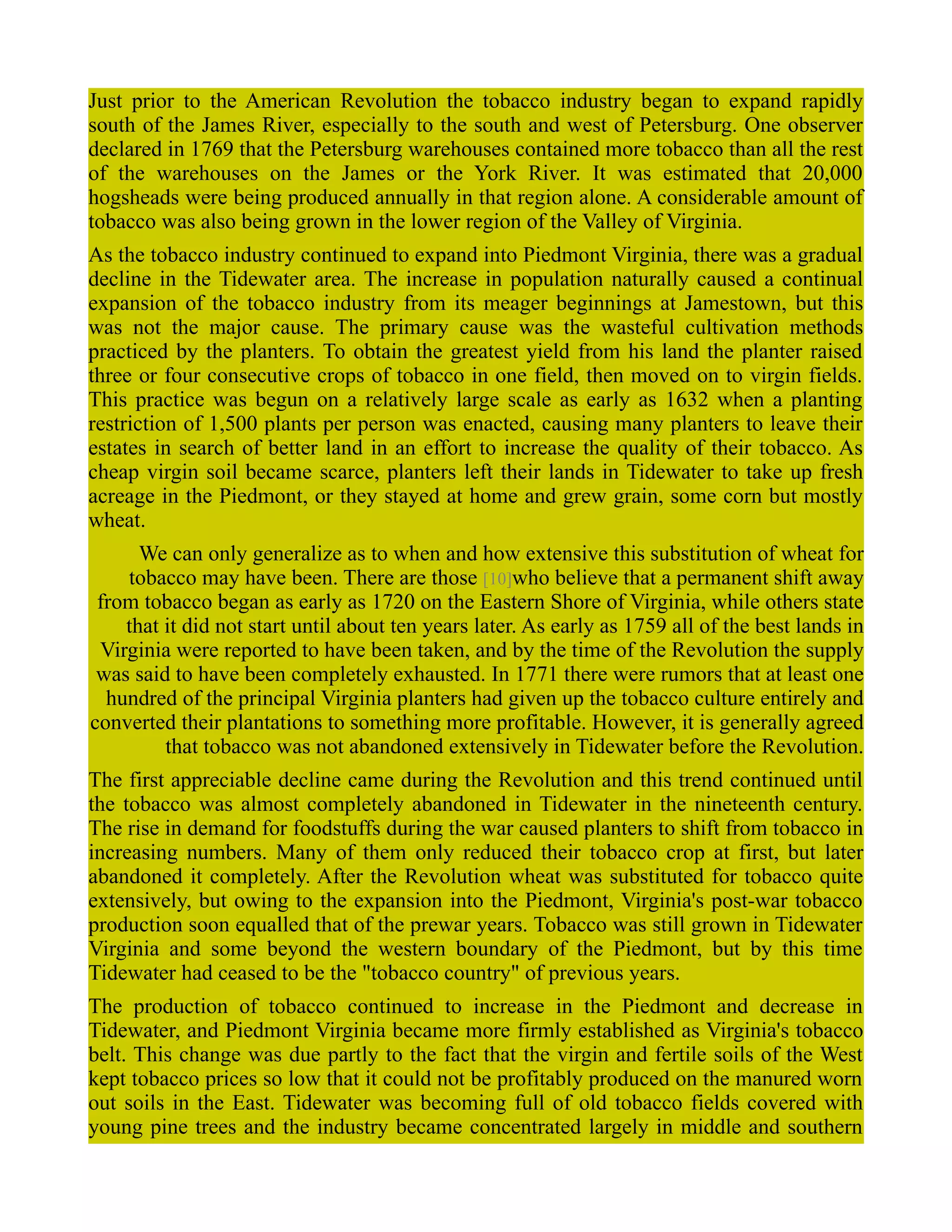 Tobacco In Colonial Virginia | PDF