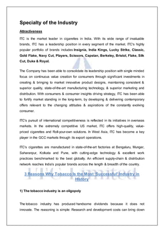 Tobacco industry itc Report Tobacco Industry | DOCX