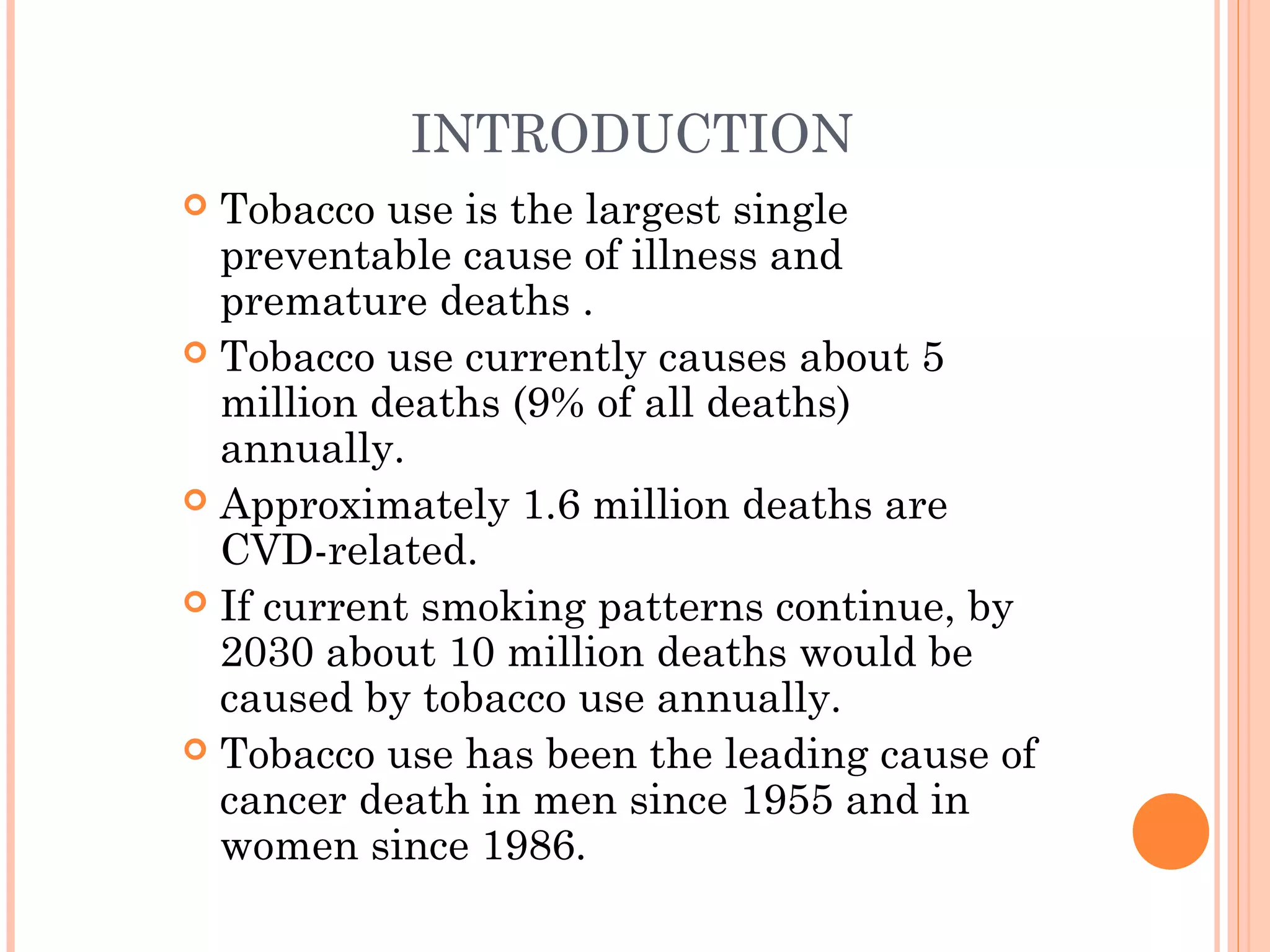 Harmful Health Effects of Tobacco consumption | PPT