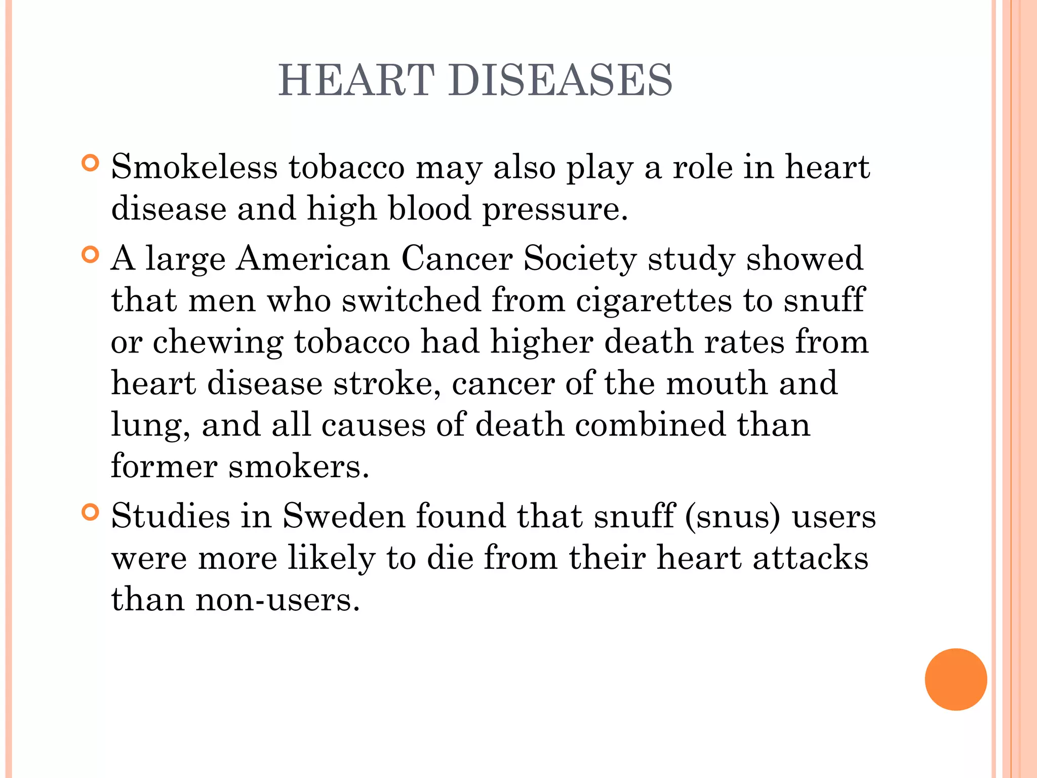 Harmful Health Effects of Tobacco consumption | PPT
