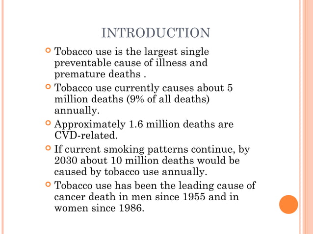 Harmful Health Effects of Tobacco consumption | PPT | Illegal Drugs ...