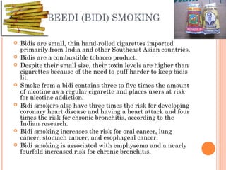 Harmful Health Effects of Tobacco consumption | PPT