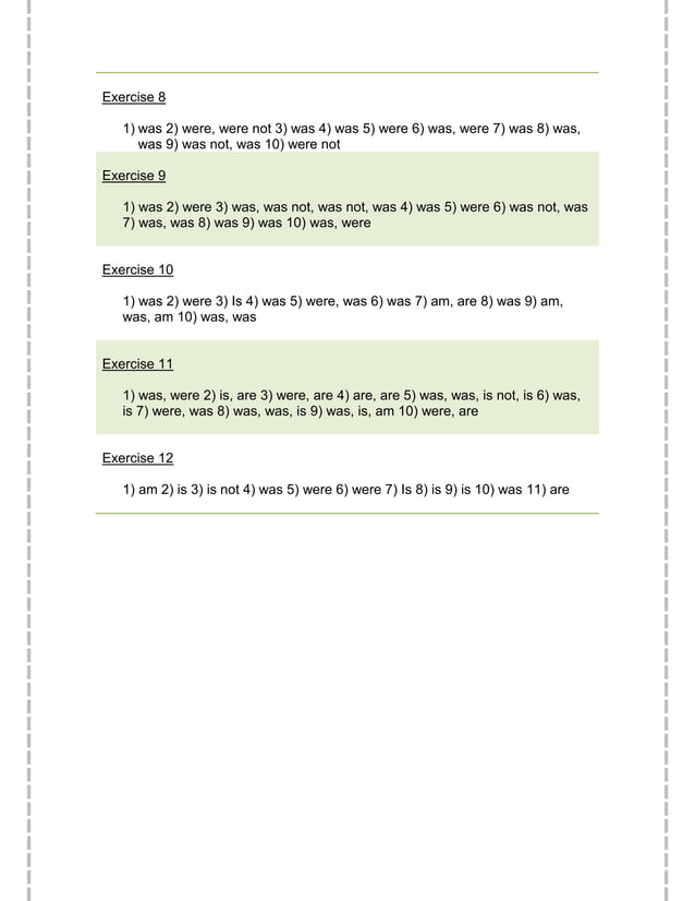 TO BE EXERCISES | PDF