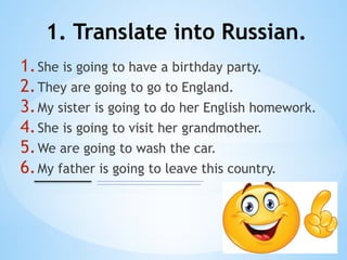 grammar structure of to be going to with tasks and exercises | PPTX