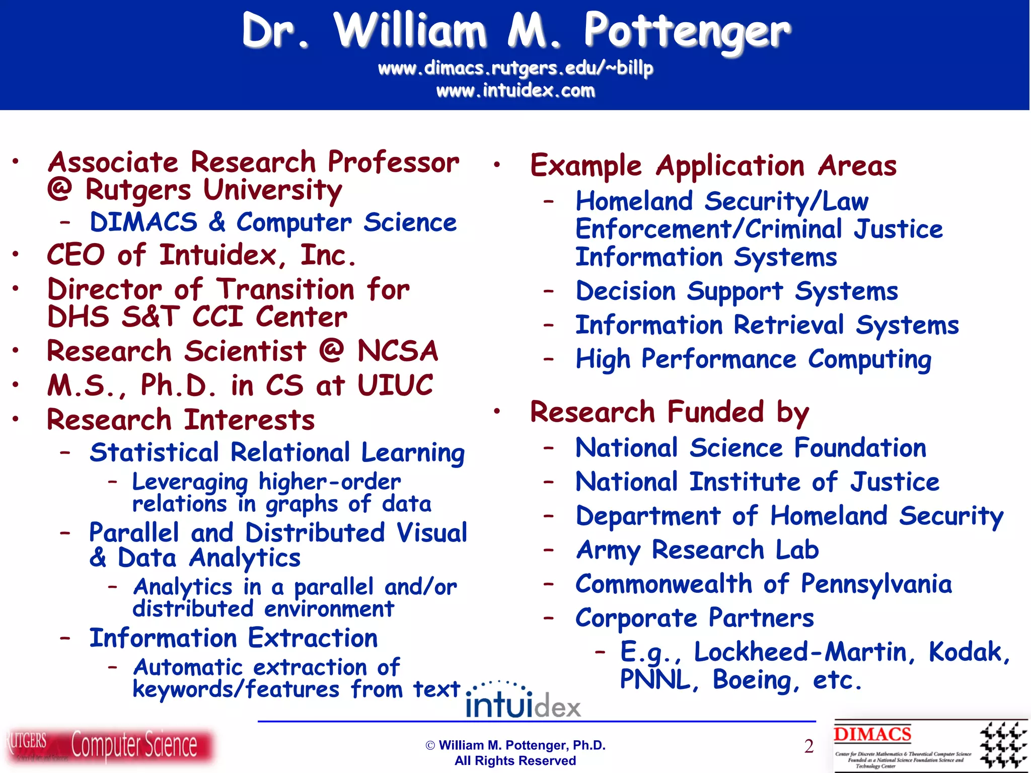 Intuidex - To be or not to be iid by William M. Pottenger (NYC Machine ...